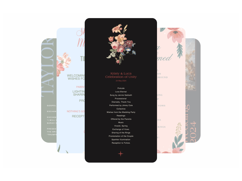 Free Wedding Program Maker | Design Wedding Programs | Picsart